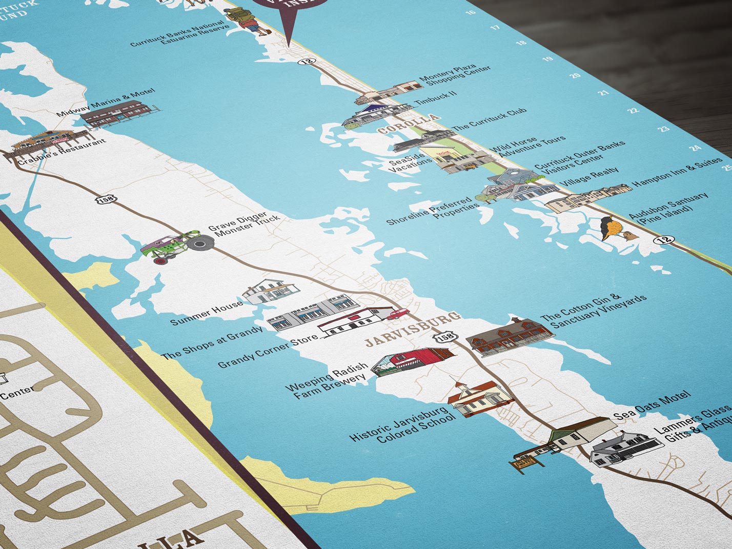 Currituck Outer Banks NC Map // Portfolio // Meg Doyle