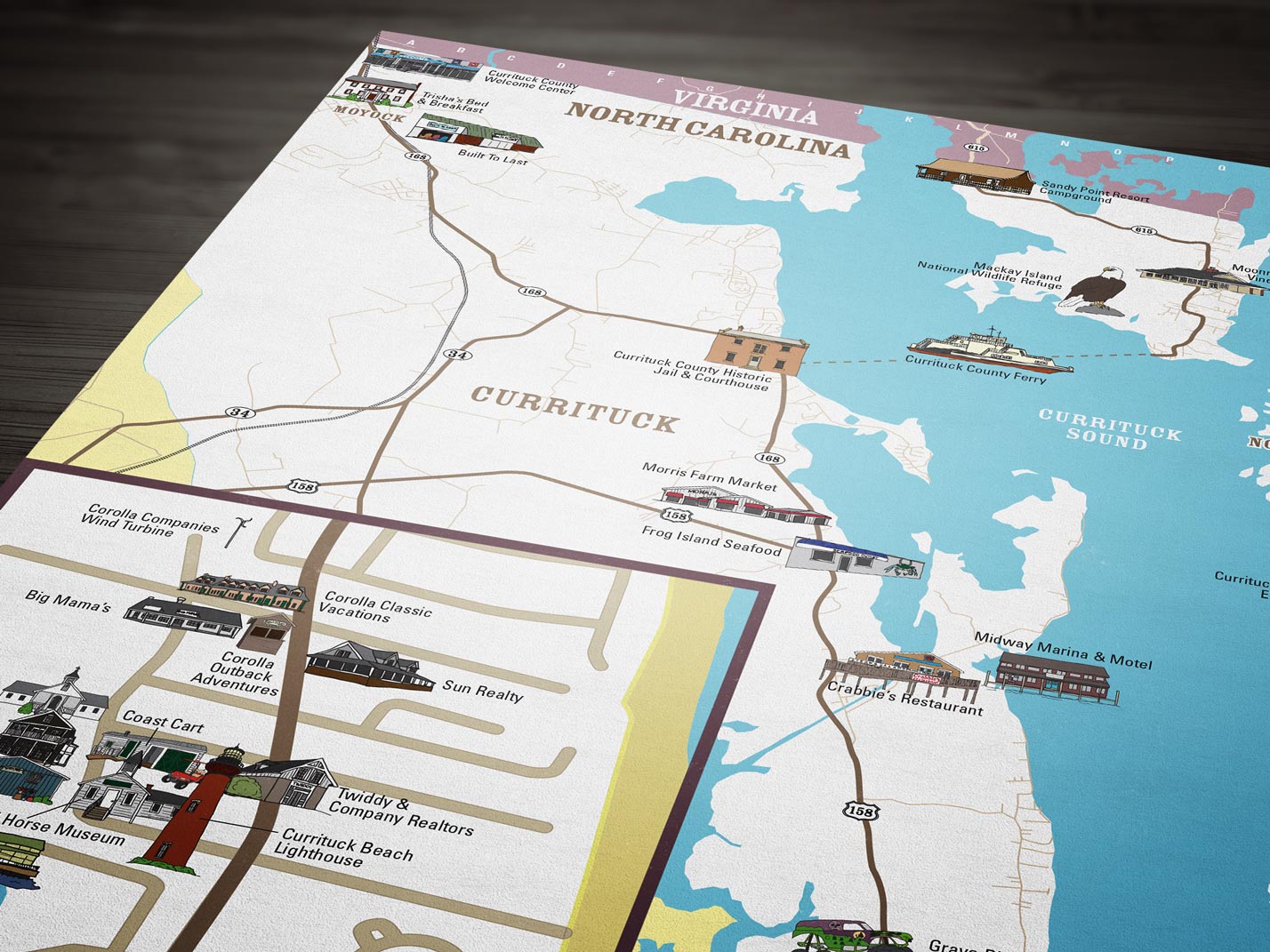 Currituck Outer Banks NC Map // Portfolio // Meg Doyle